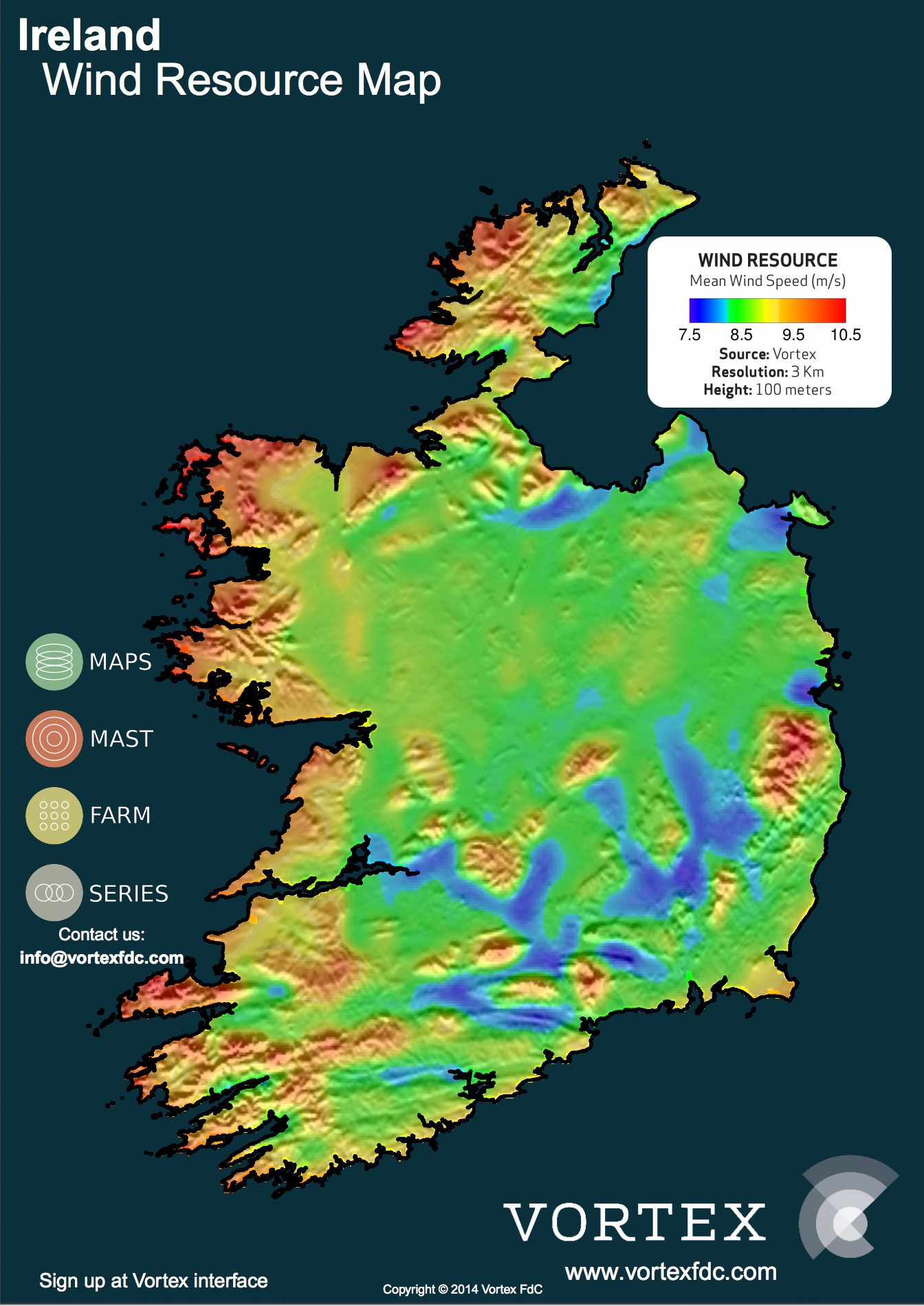 Ireland Wind Map Ireland Wind Map