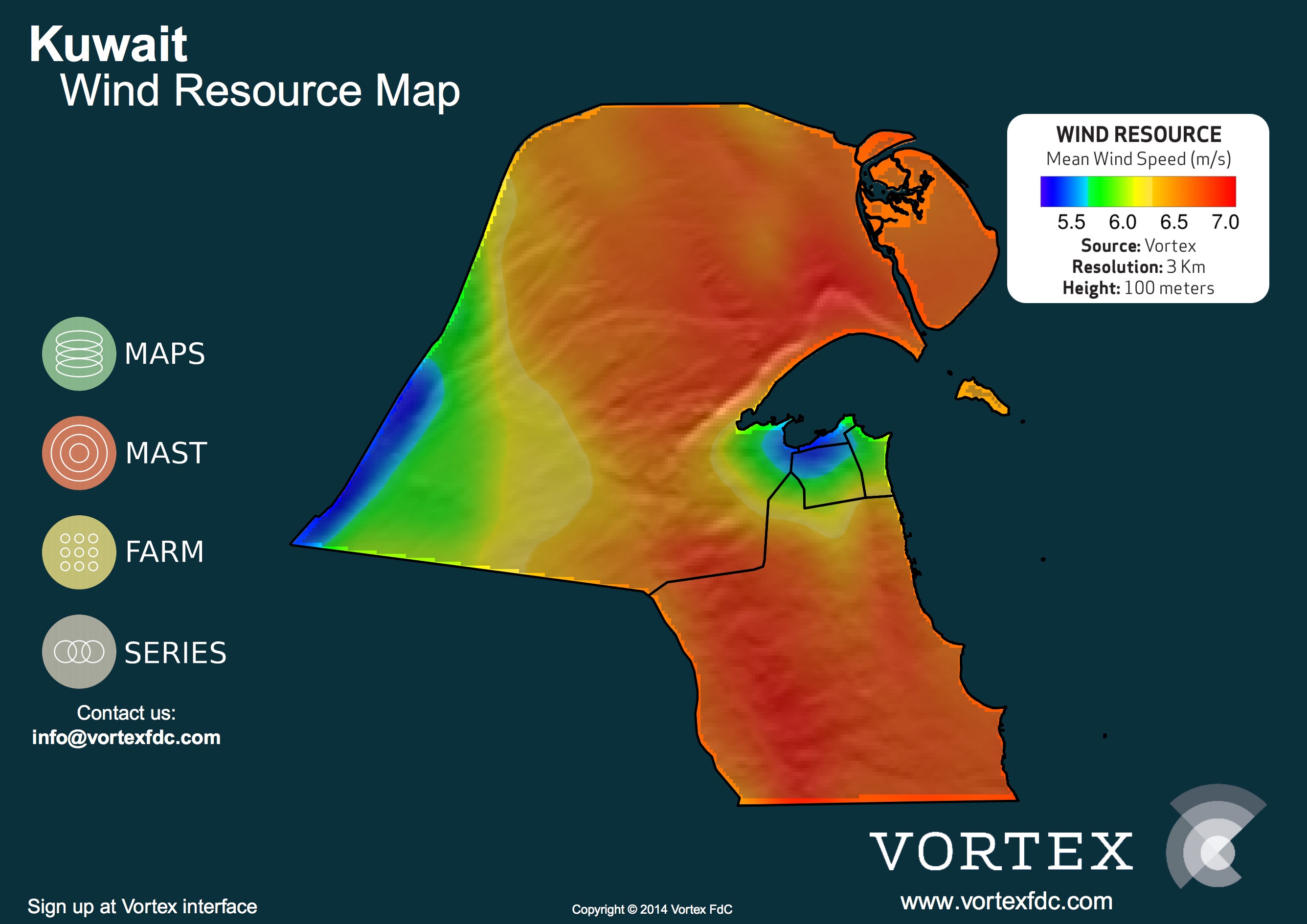 Kuwait Wind Map
