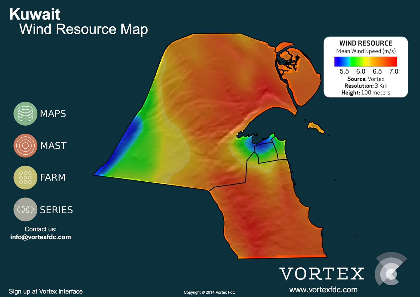 Kuwait Wind Map